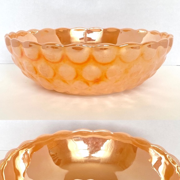 Vintage | Dining | Fire King Bowl Peach Lustre Bubble Raised Dot ...